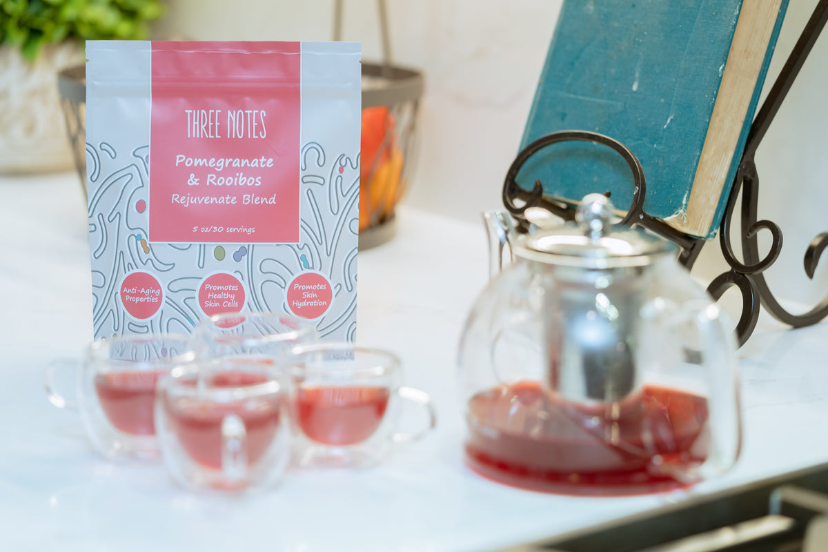 Pomegranate Rooibos Rejuvenate Blend | Skin-Healthy Tea by Three Notes ...